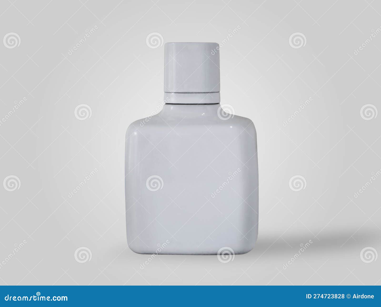 White Square Shape Blank Empty Perfume Bottle Mockup Template Stock ...