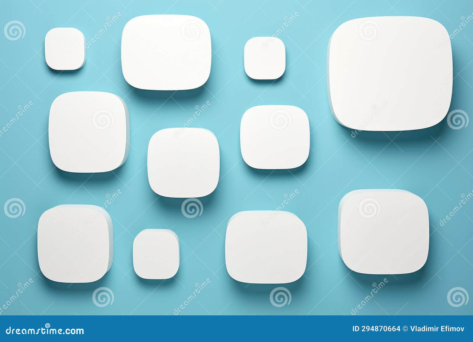 White Square Shapes on Blue Background Stock Photo - Image of text ...