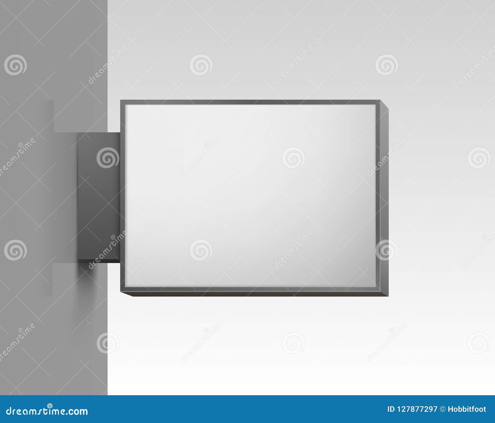 White square signboard. stock vector. Illustration of empty - 127877297