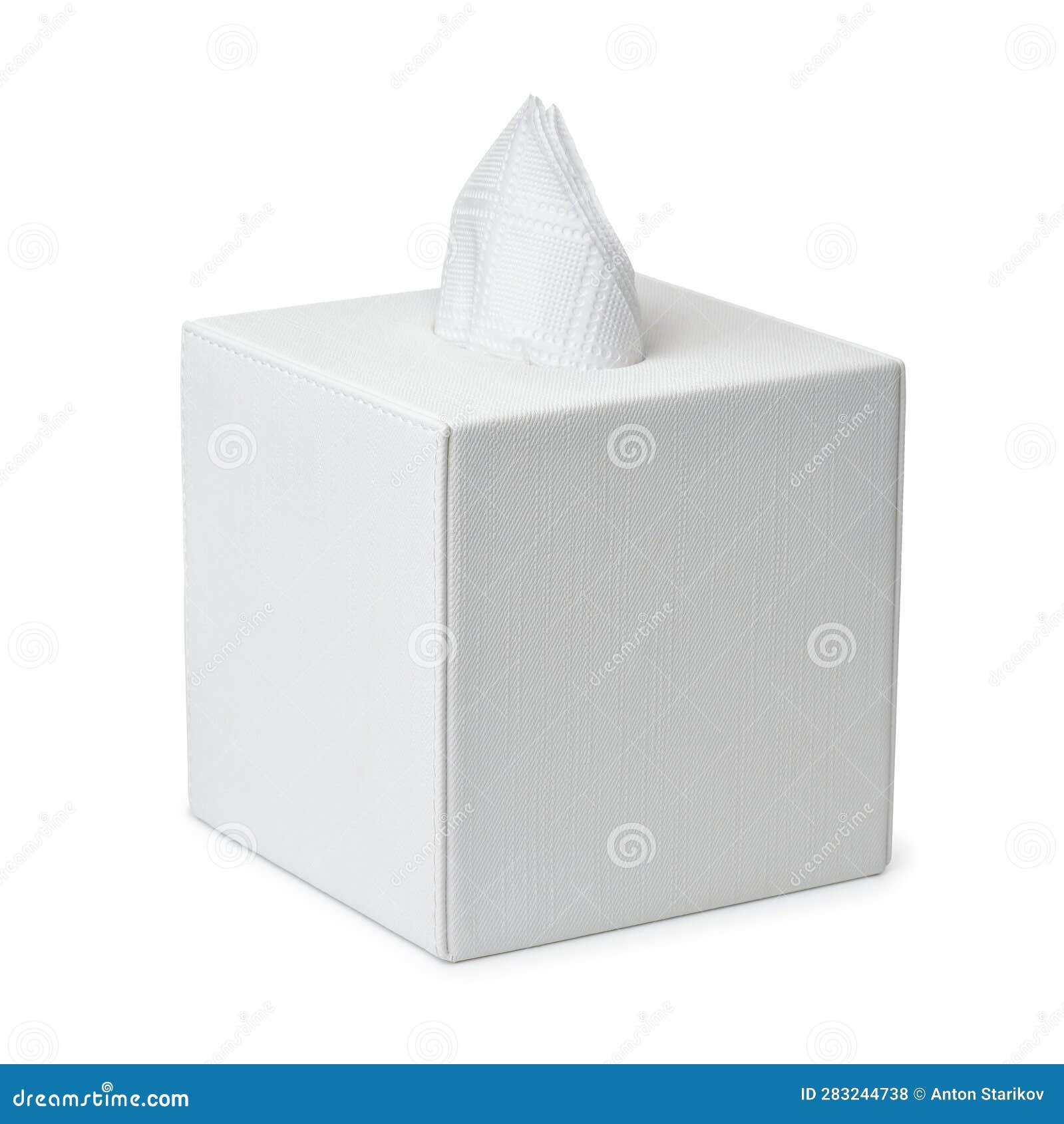 White Square Tissue Dispenser Box Stock Photo - Image of tissue, square ...