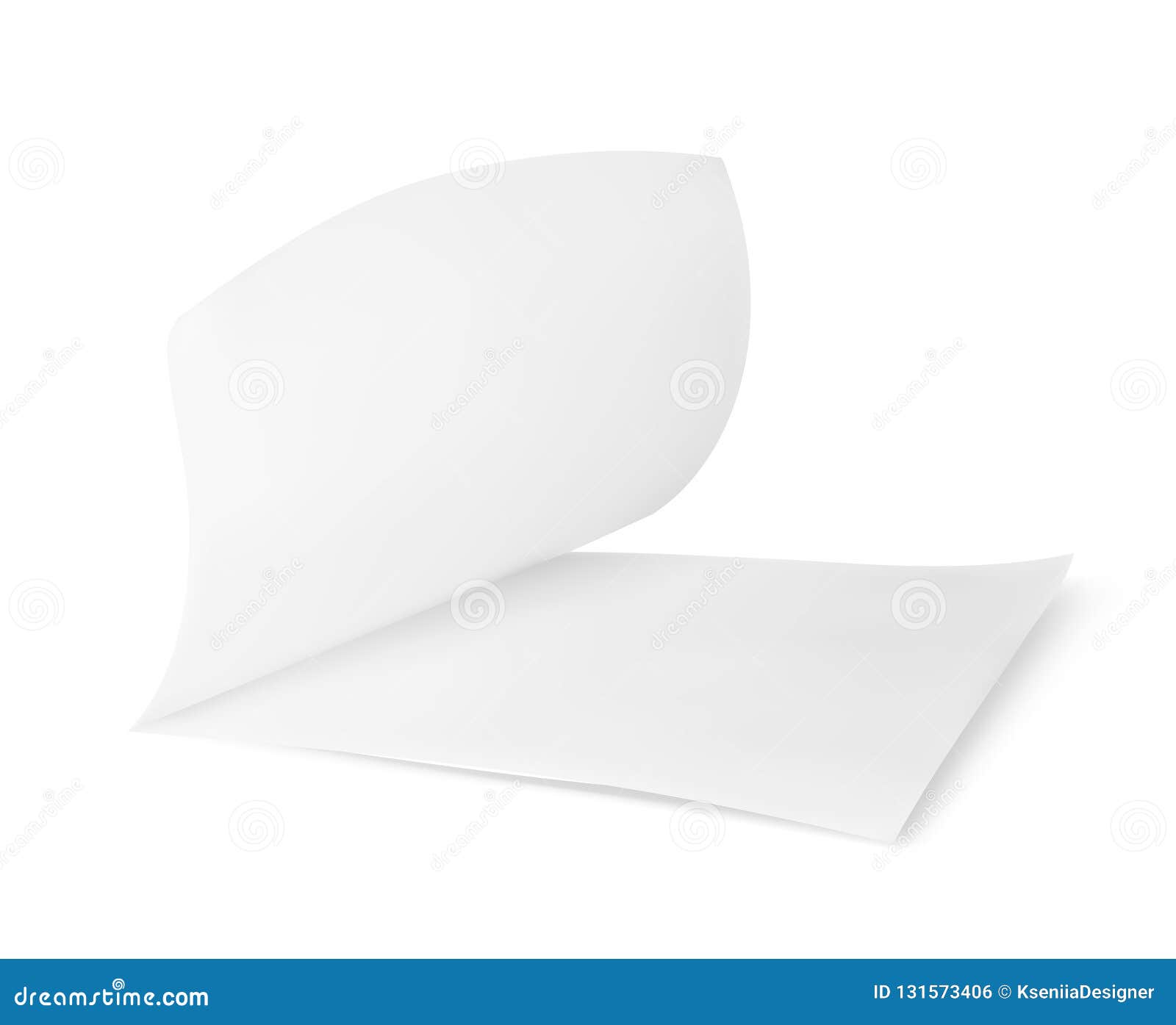 White Square Writing Paper. Open Notebook with Curved Edge Stock Vector ...