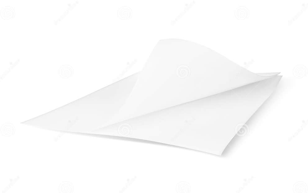 White Square Writing Paper. Open Notebook with Curved Edge Stock Vector ...