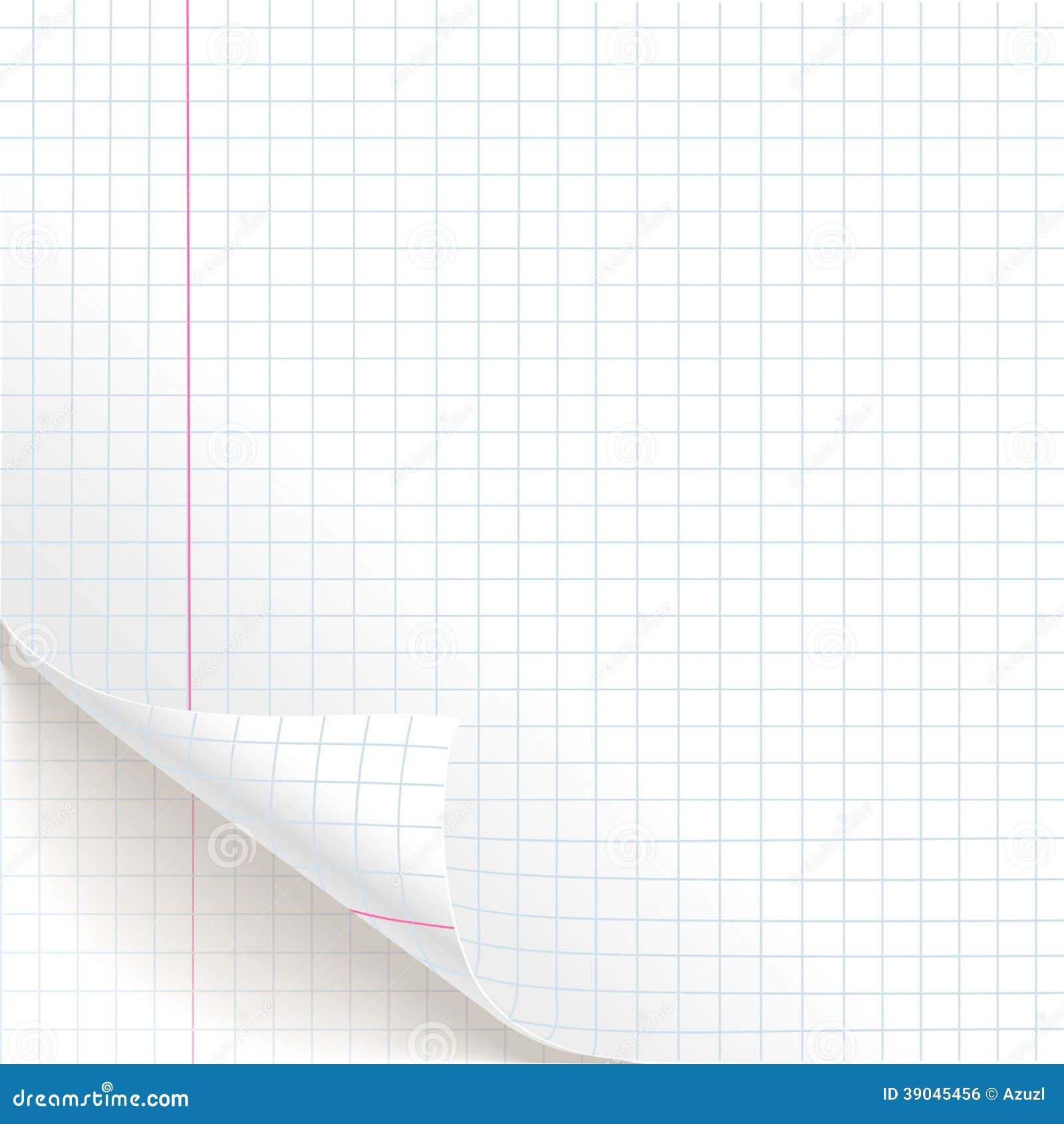 White Squared Paper Sheet Curl School Notebook Stock Vector ...