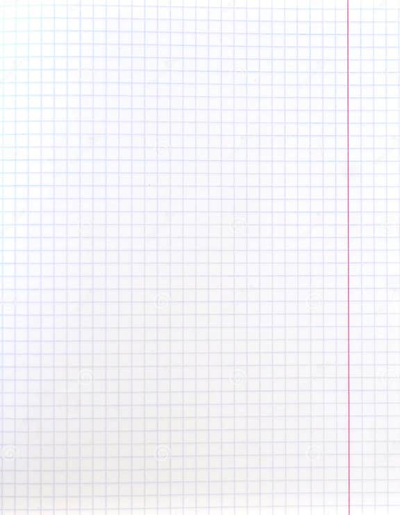 White Squared Paper Sheet Texture Red Margin Stock Photo - Image of ...