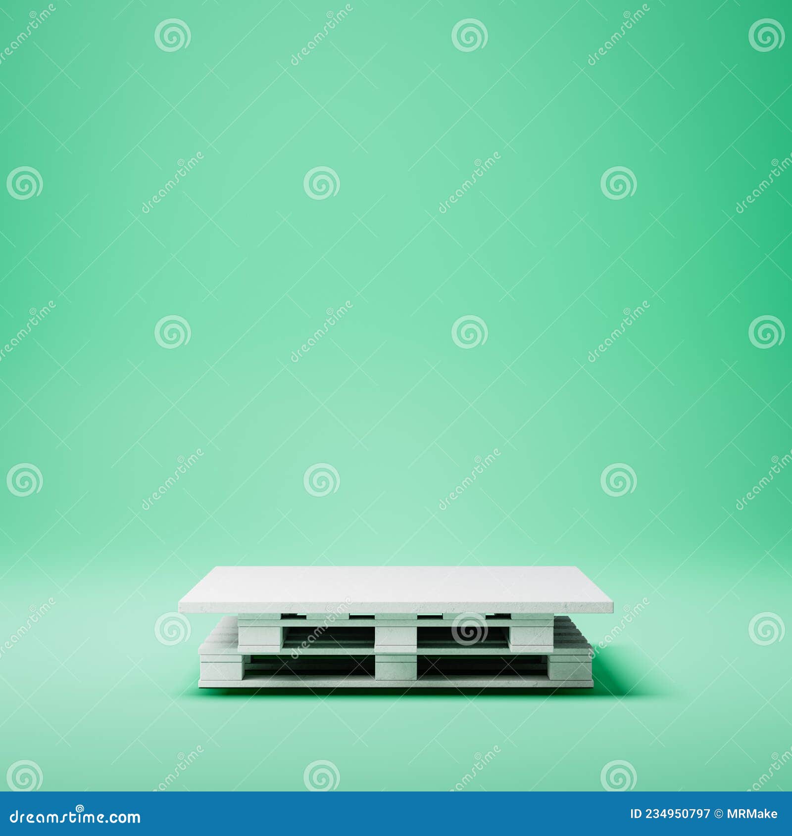 White Squared Product Display Pedestal Pallet Shape on Green Background ...