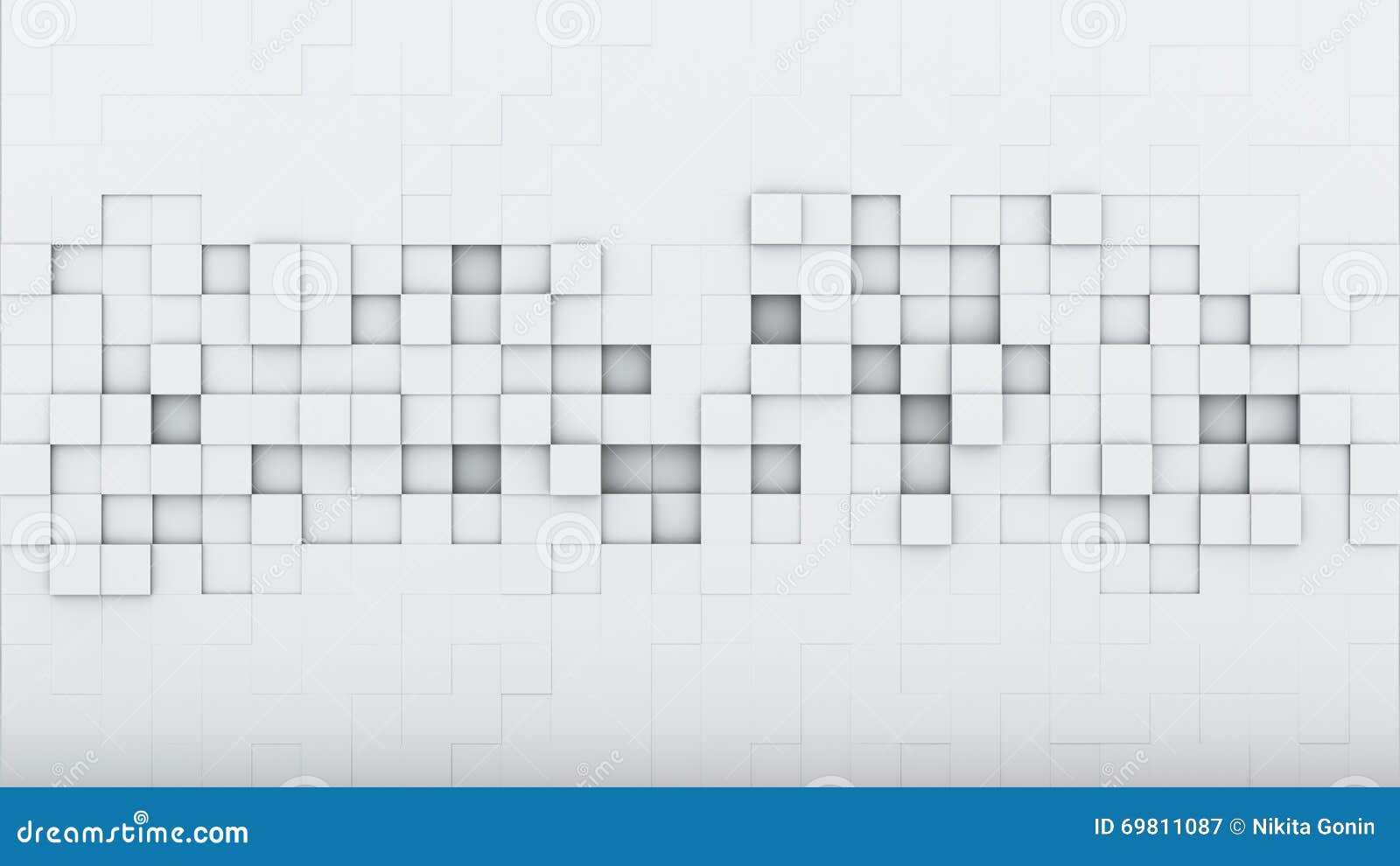 White Squares Abstract 3D Render Stock Illustration - Illustration of ...
