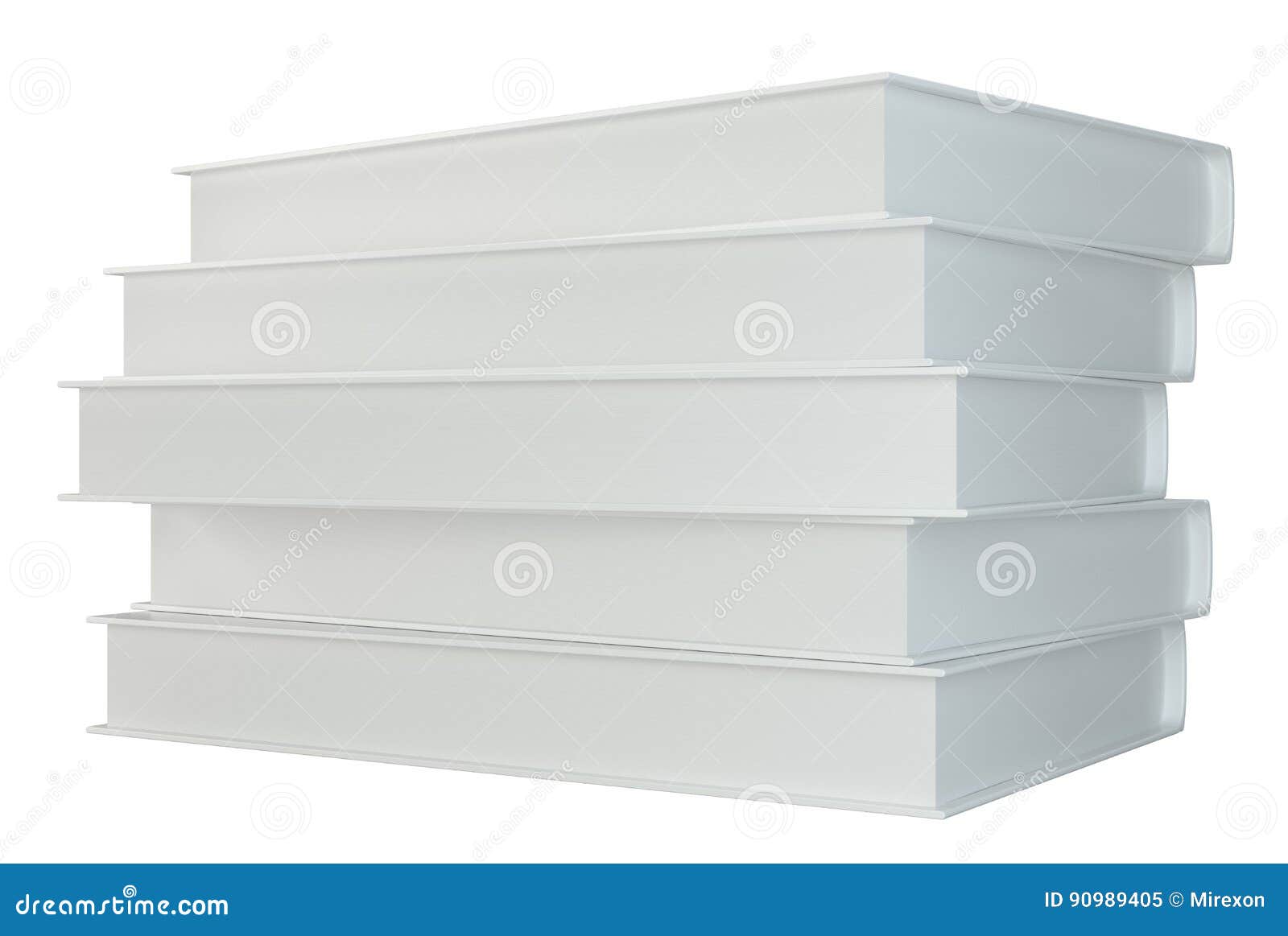 White Stack of Books Isolated on White Background. 3d Rendering Stock ...