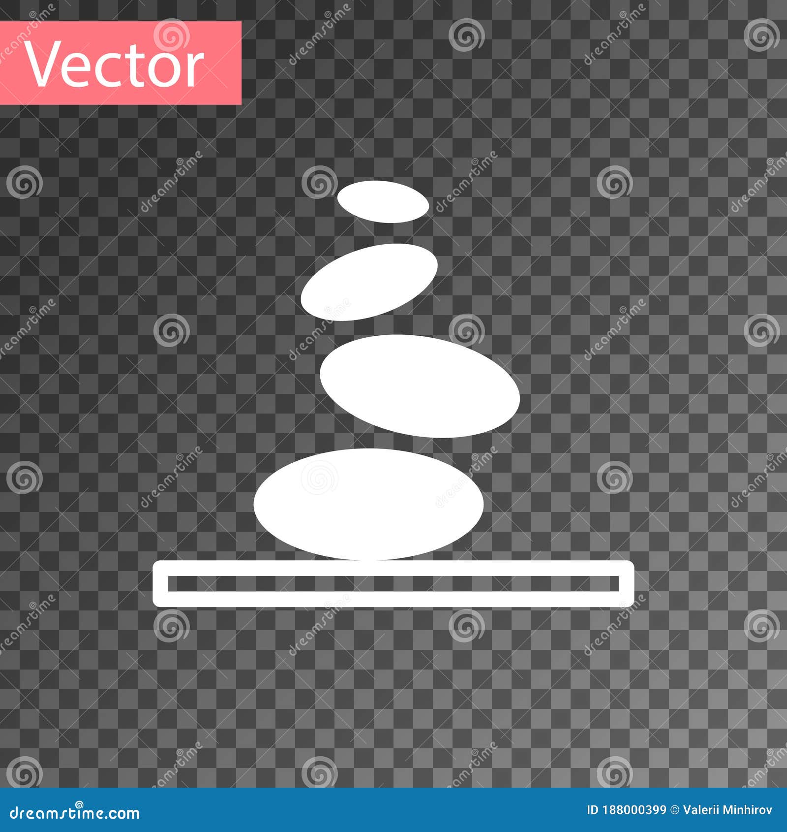 White Stack Hot Stones Icon Isolated on Transparent Background. Spa ...