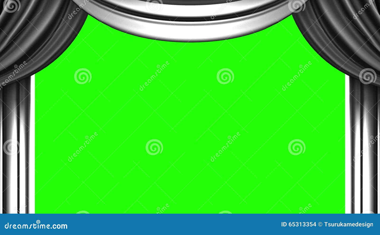 White Stage Curtain on Green Chroma Key Stock Footage - Video of ...