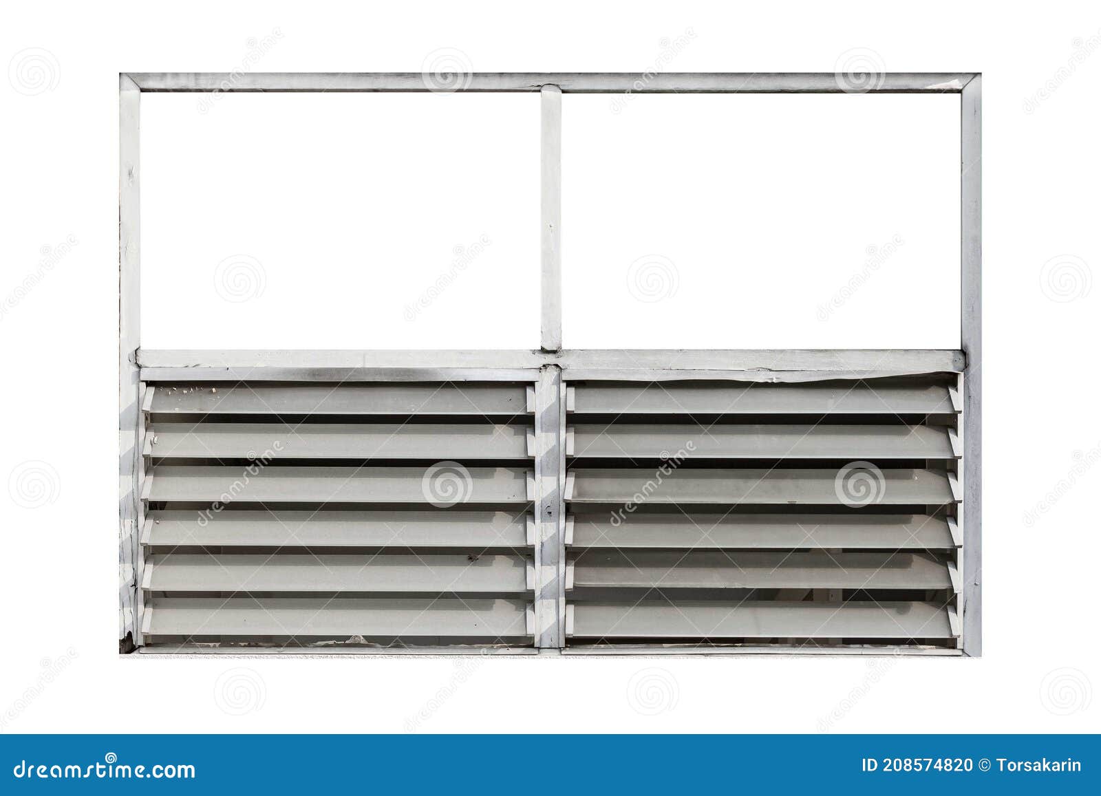 White Stainless Steel Window Frames with Glass Shutters Isolated Stock ...