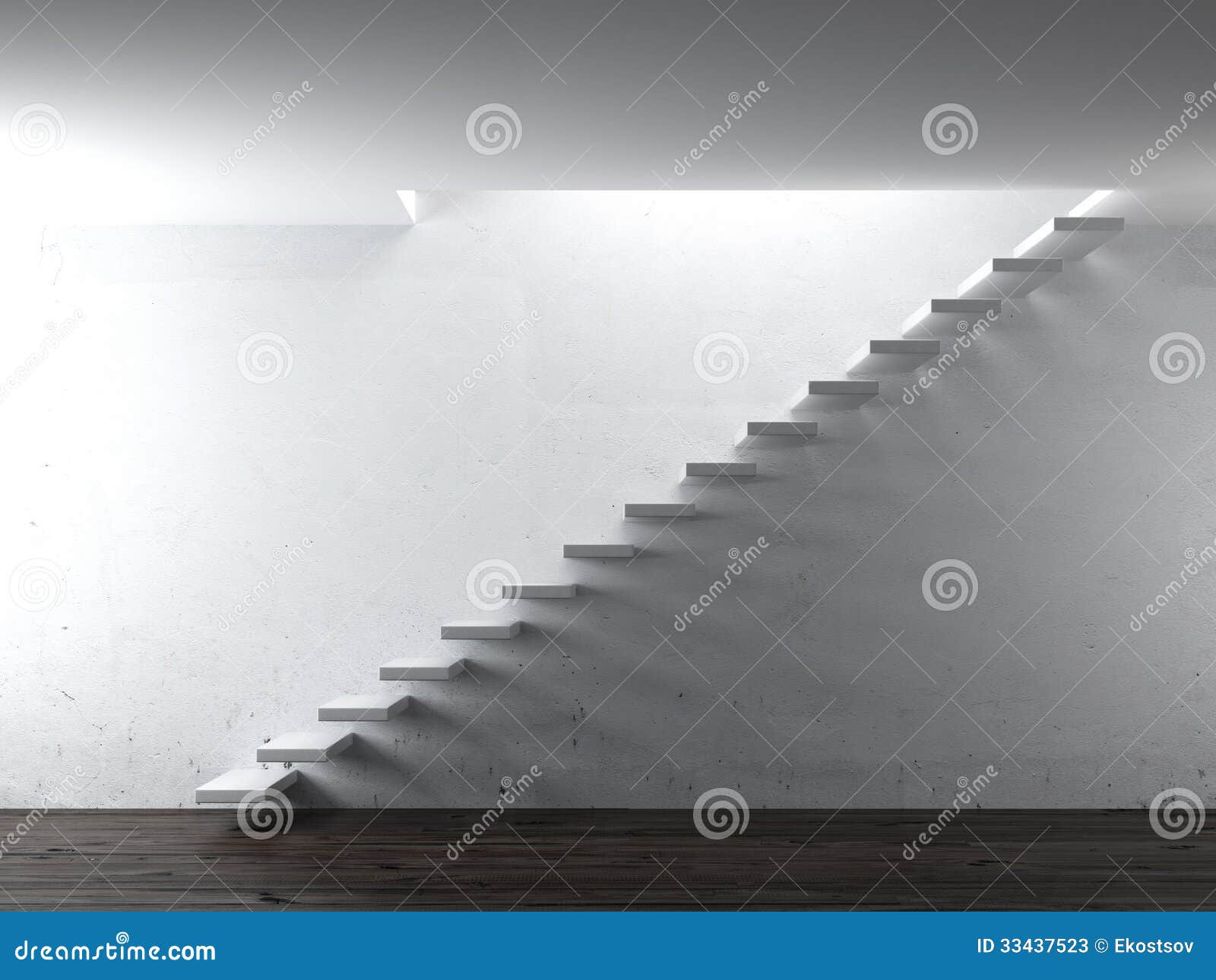 White Stair Steps Near a Wall Stock Illustration - Illustration of ...