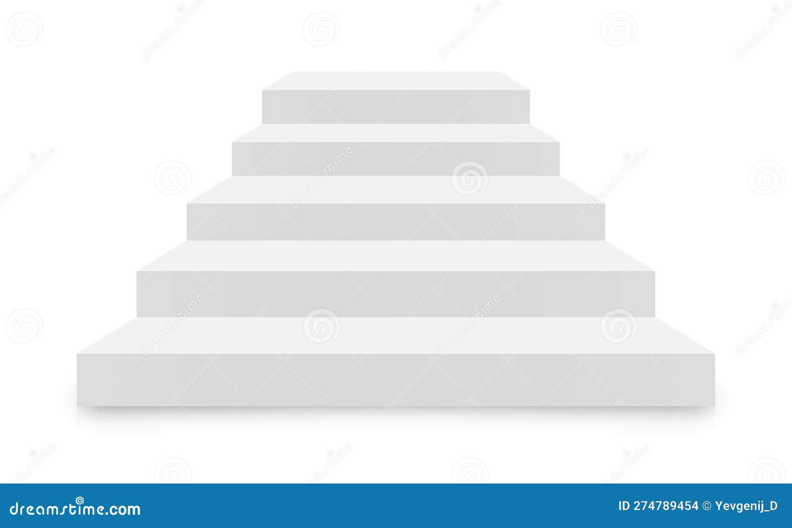White Stairs On White Background. Realistic 3d Staircase. Interior ...