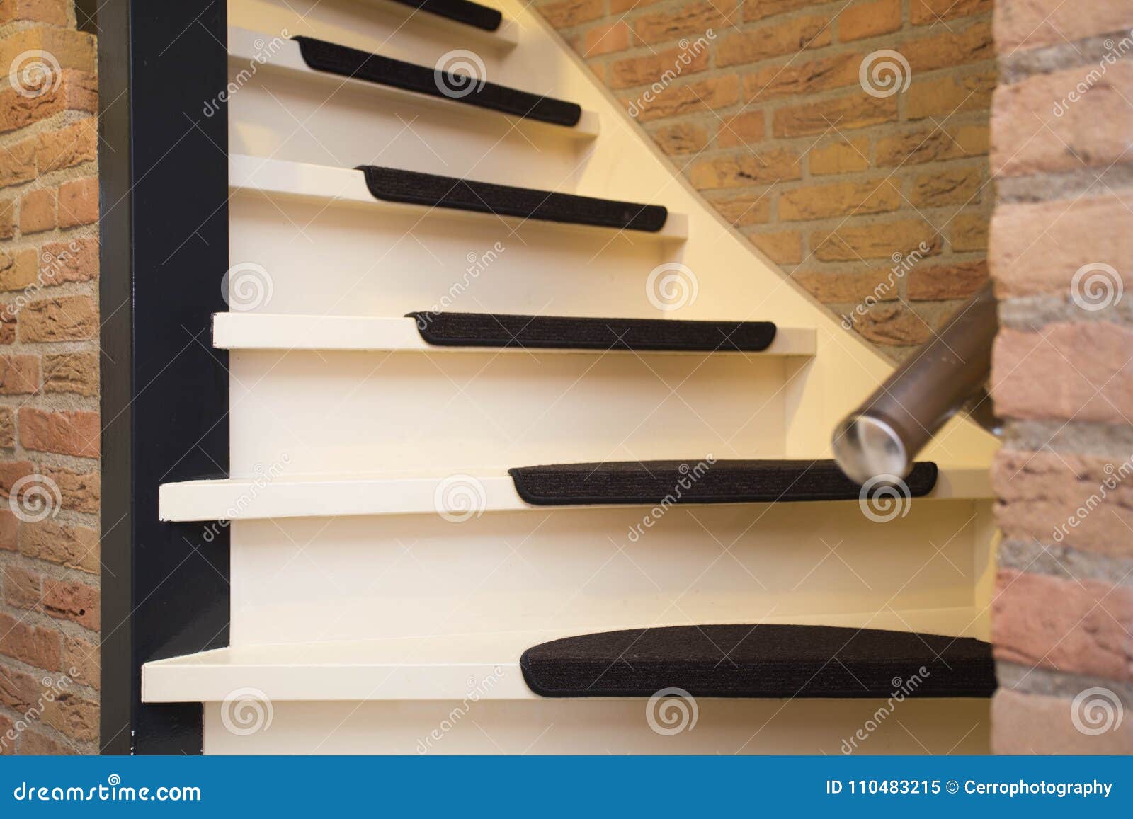 White Stairs with Brick Wall Texture Stock Image - Image of comfort ...