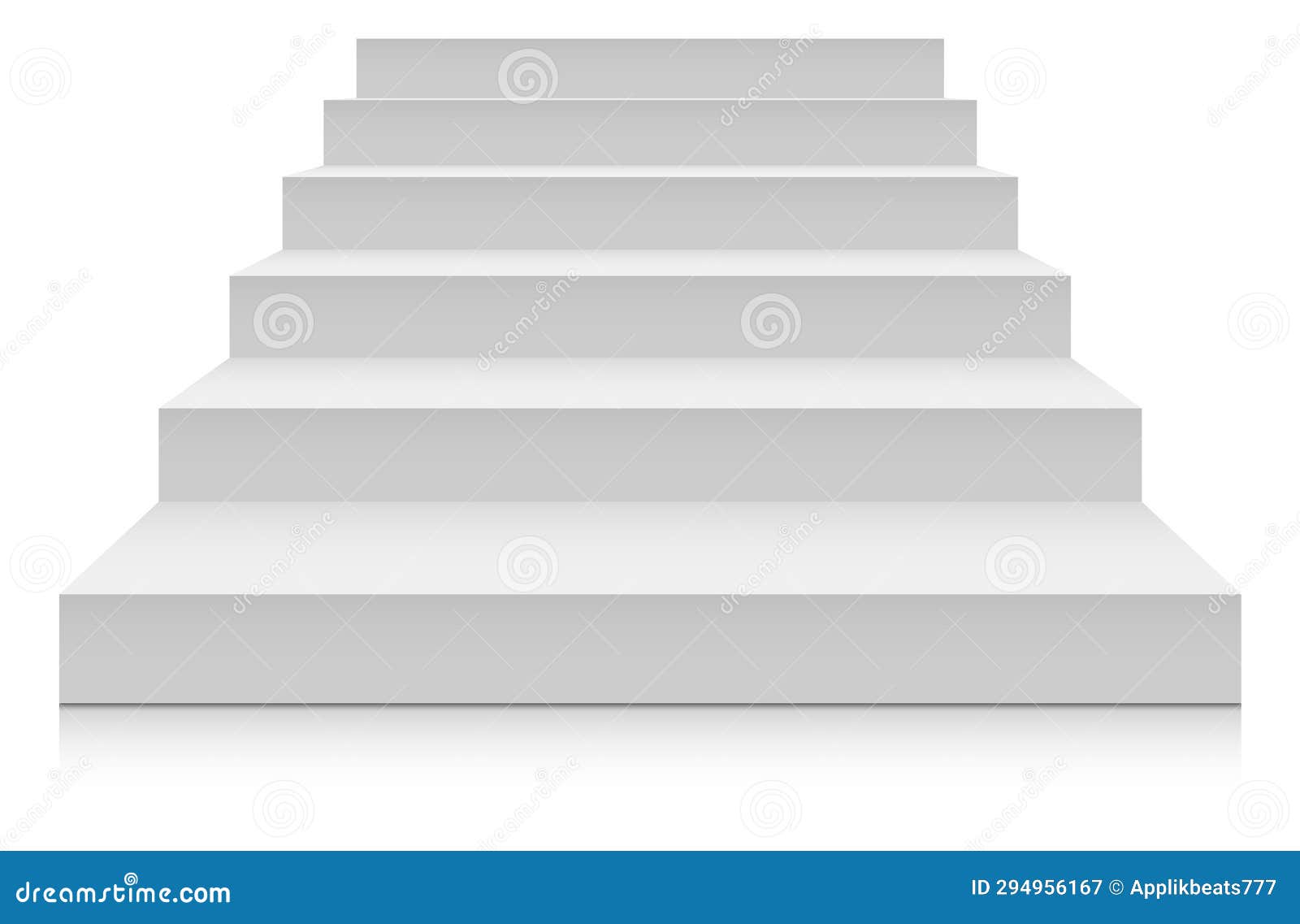 White Stairs Front View. Blank Mockup for Platform or Podium Stock ...