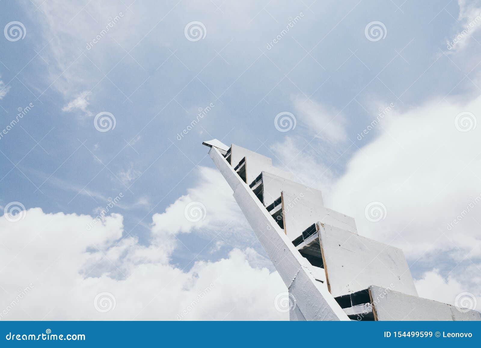 White Stairs Going Up To the Sky Stock Image - Image of ascend, ladder ...