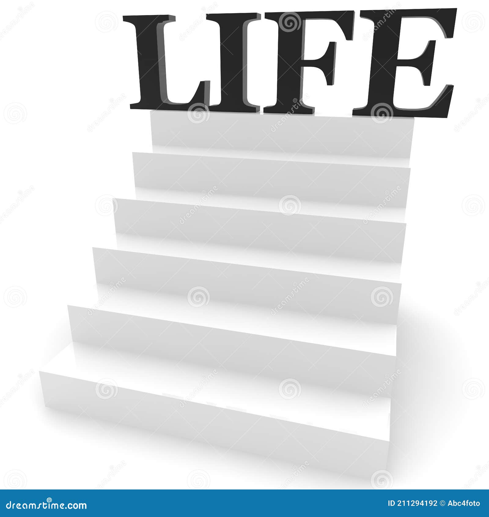 White Stairs with Life Concept Stock Illustration - Illustration of ...