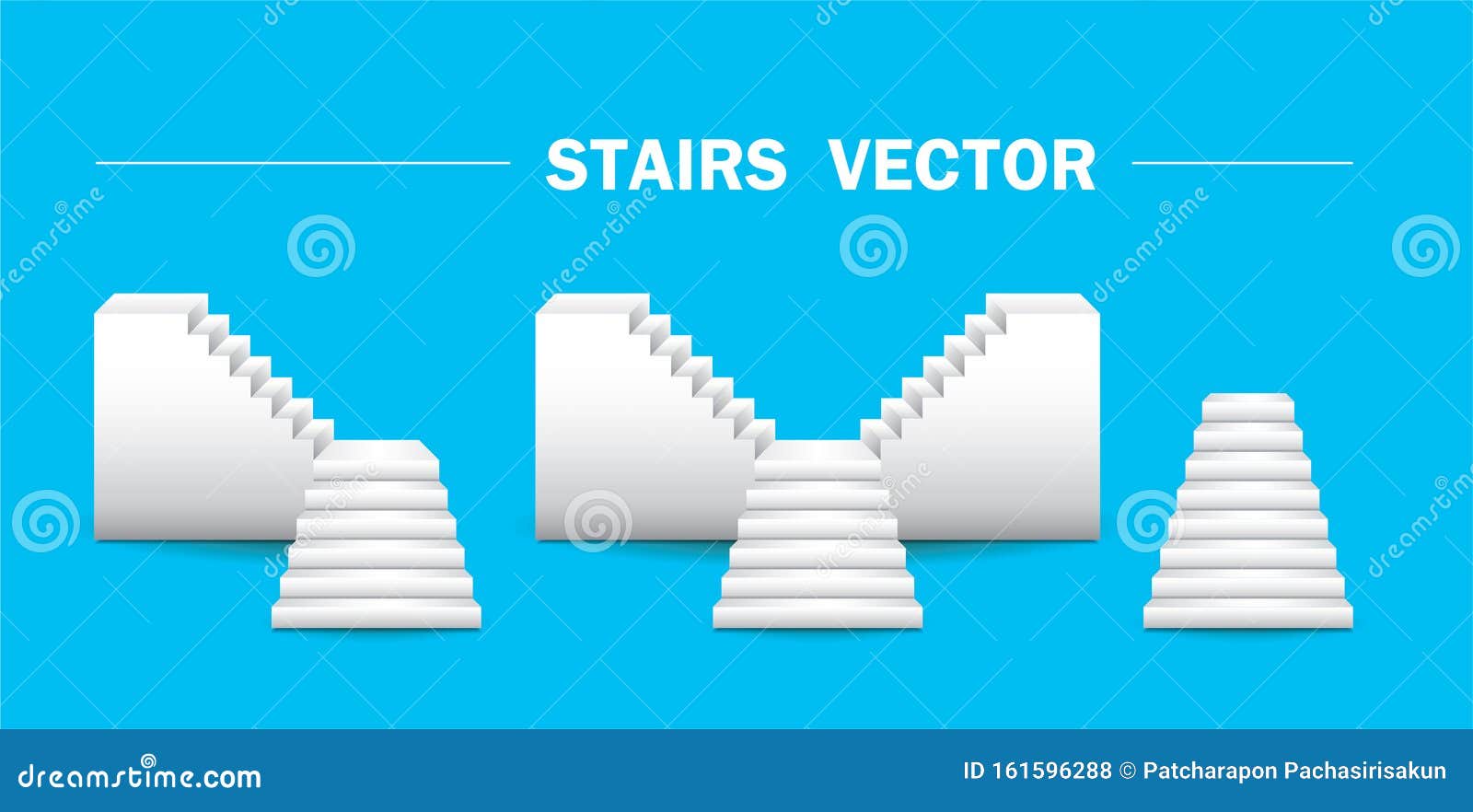 White stairs vector set. stock vector. Illustration of background ...