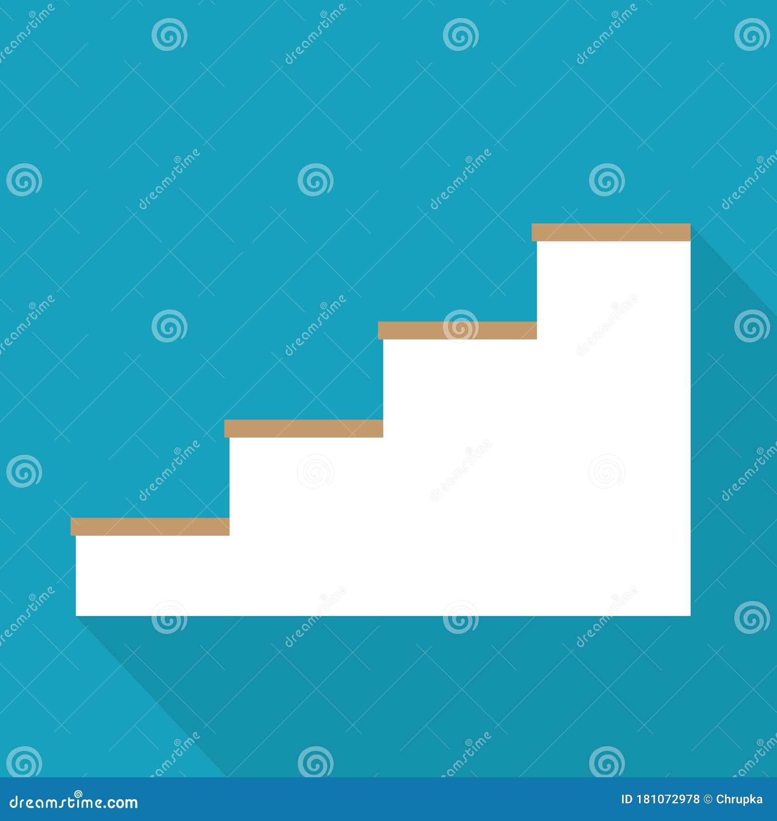 White Stairs with Wooden Steps Stock Vector - Illustration of wood ...