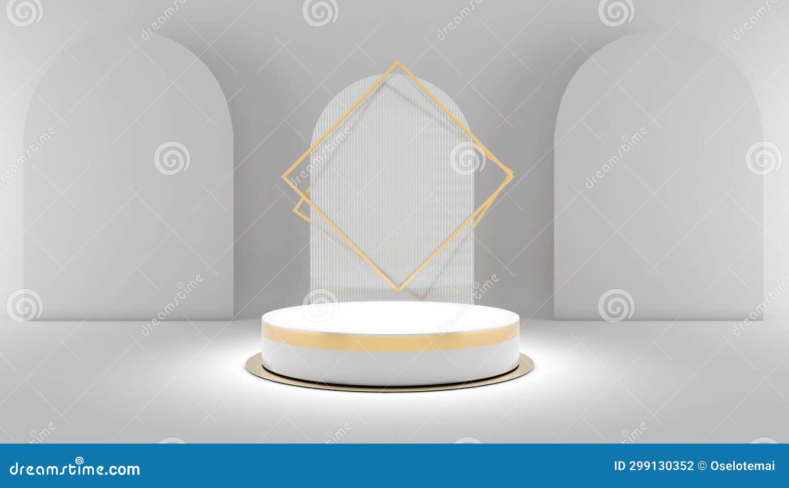 White Stand on a White Background,mock Up Podium for Product ...