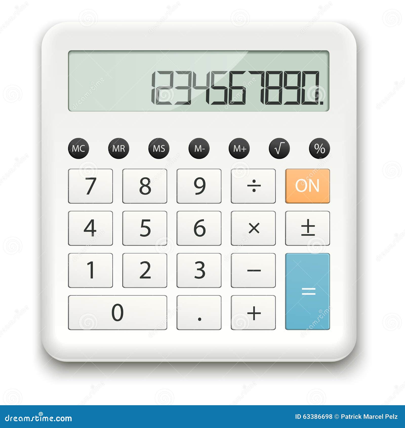 White standard calculator stock vector. Illustration of calculator ...