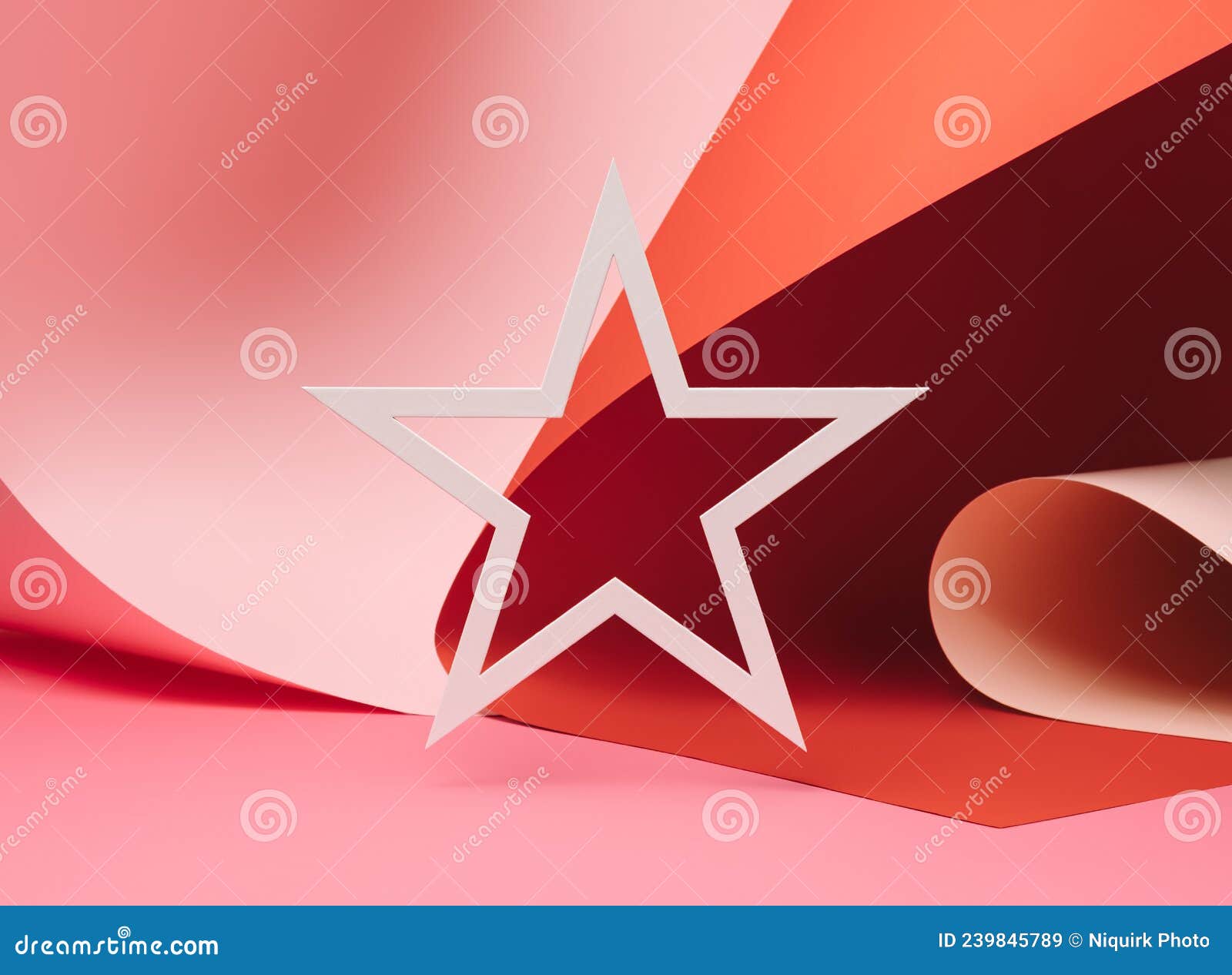 White Star Frame on a Gradient Pink and Red Abstract Background. Stock ...
