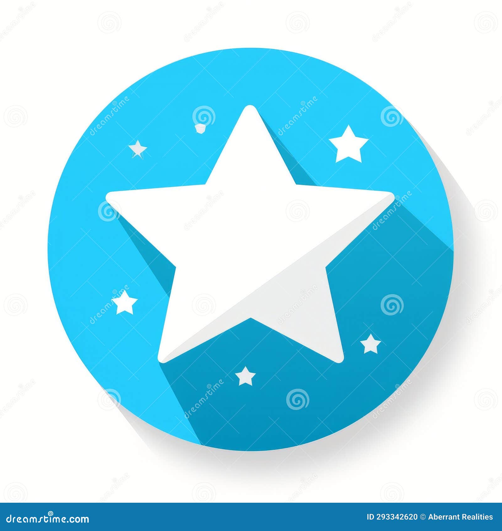 A White Star Icon on a Blue Background Stock Illustration ...