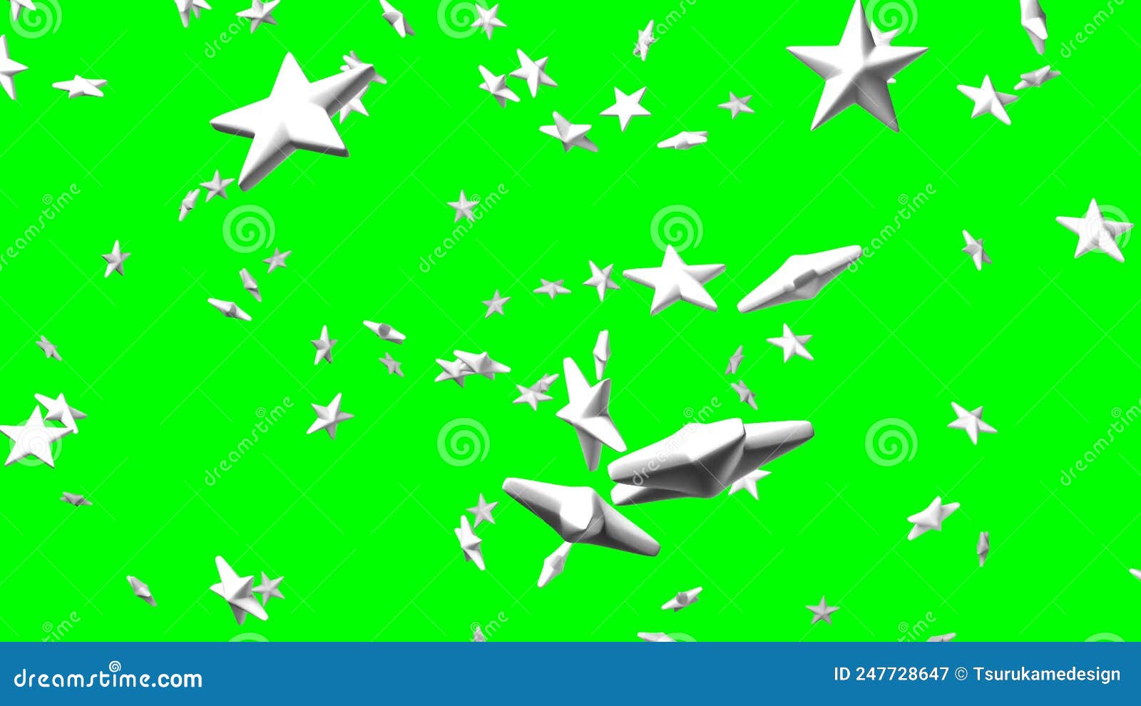 White Star Objects on Green Chroma Key Background. Stock Video - Video ...