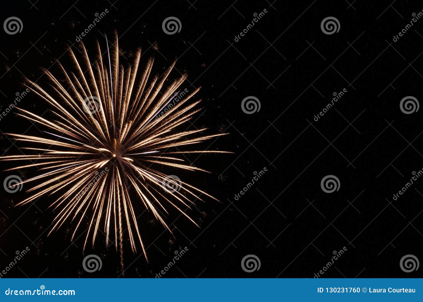 Large Starburst Firework With White Center Transitioning To Red Then To ...