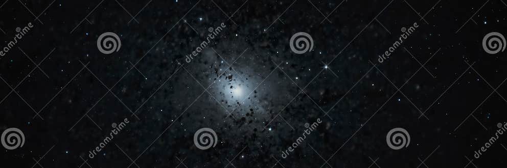 White Stars on Black Empty Space Universe Void Panoramic Wide Angle Ai ...