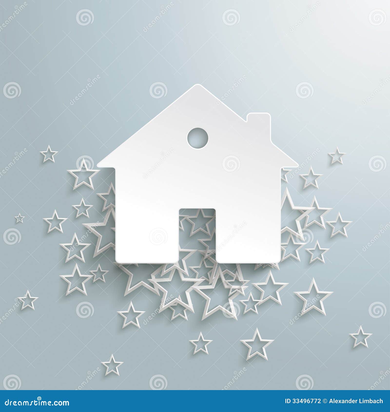 White Stars Cloud House Background Stock Vector - Illustration of ...