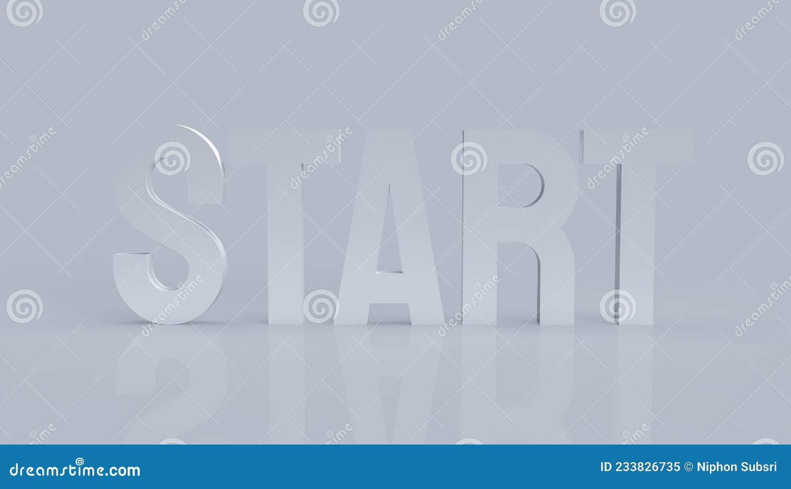 White Start Text for Business Concept 3d Rendering Stock Illustration ...