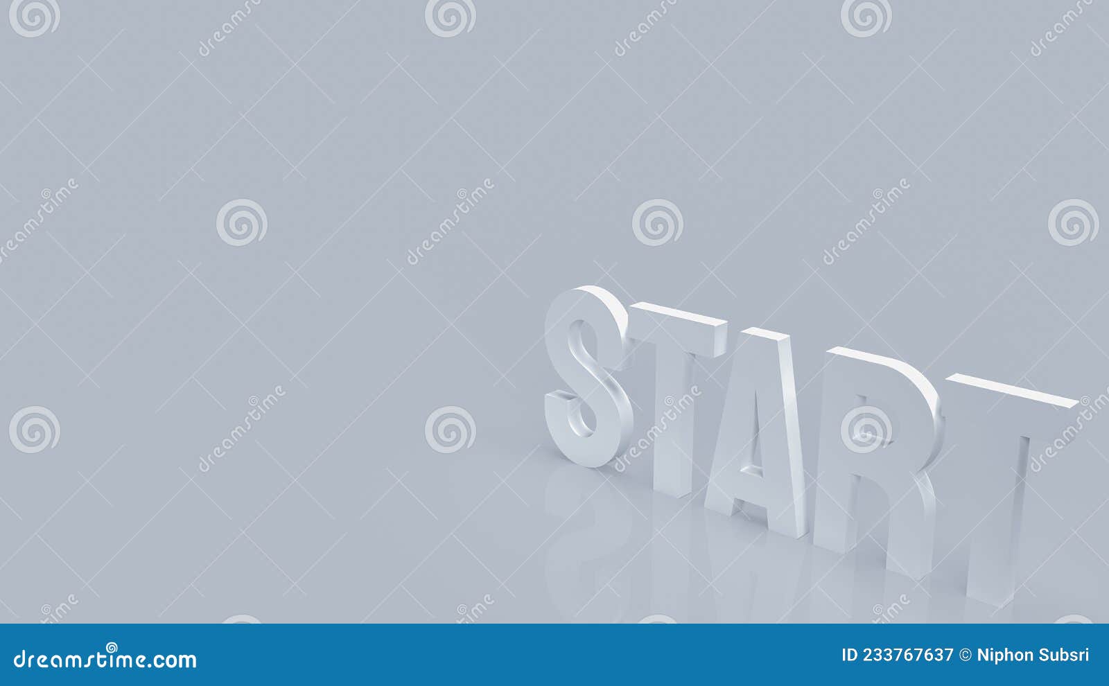 White Start Text for Business Concept 3d Rendering Stock Illustration ...