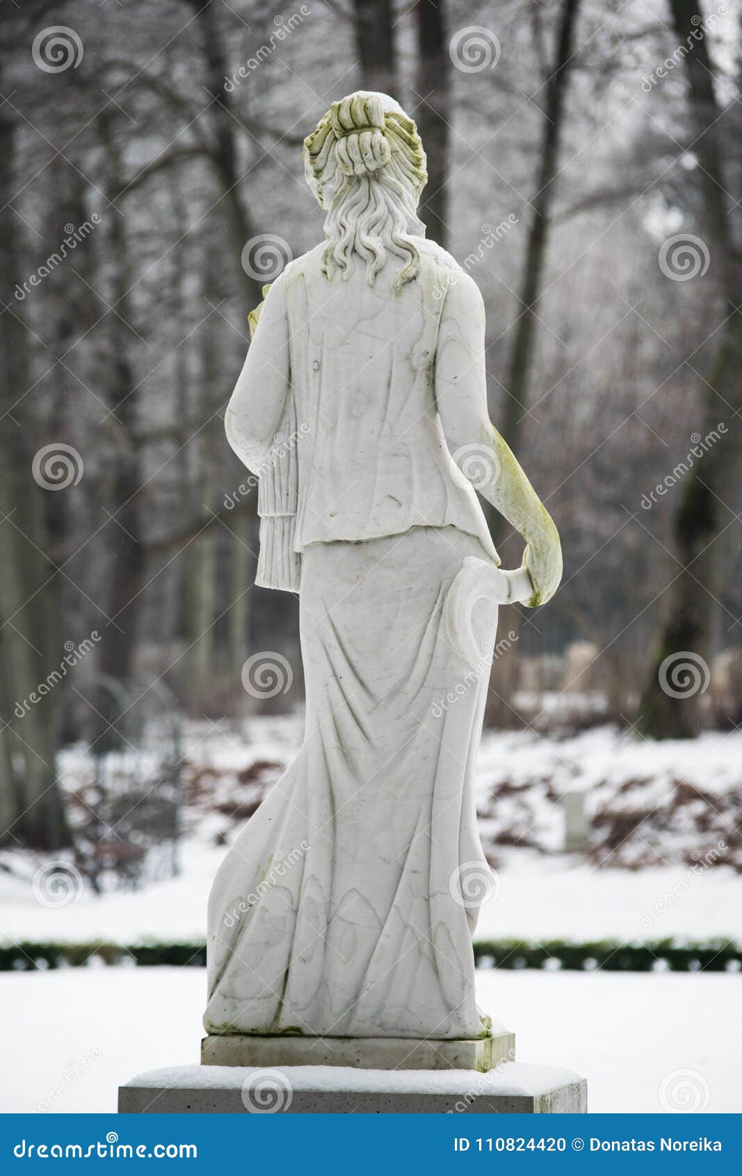 White statue from behind stock photo. Image of snow - 110824420