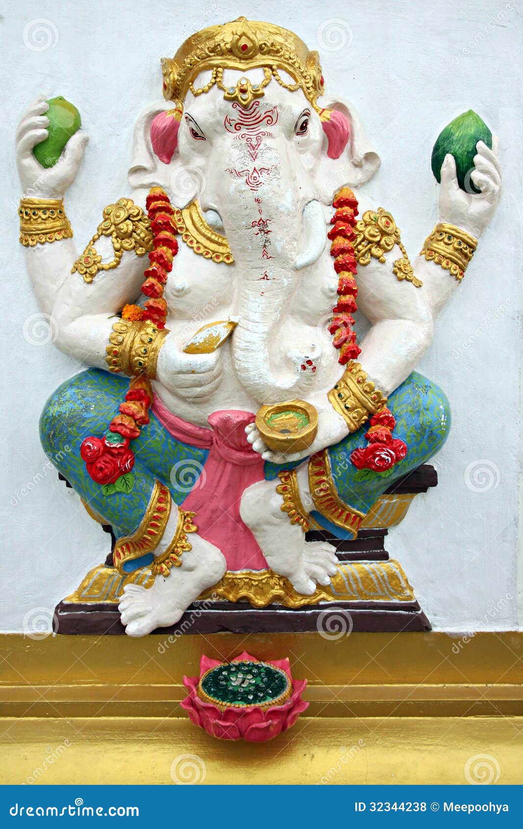 White Statue Ganesh in Temple. Stock Photo - Image of money, faith ...