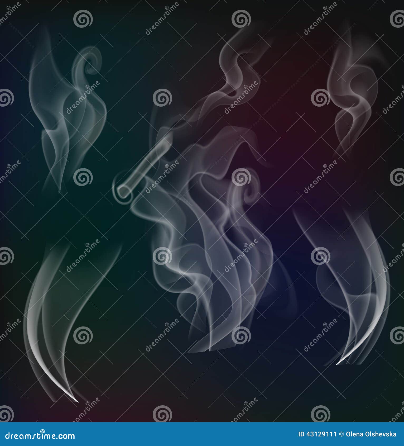 White Steam Collection on Dark Background Stock Vector - Illustration ...