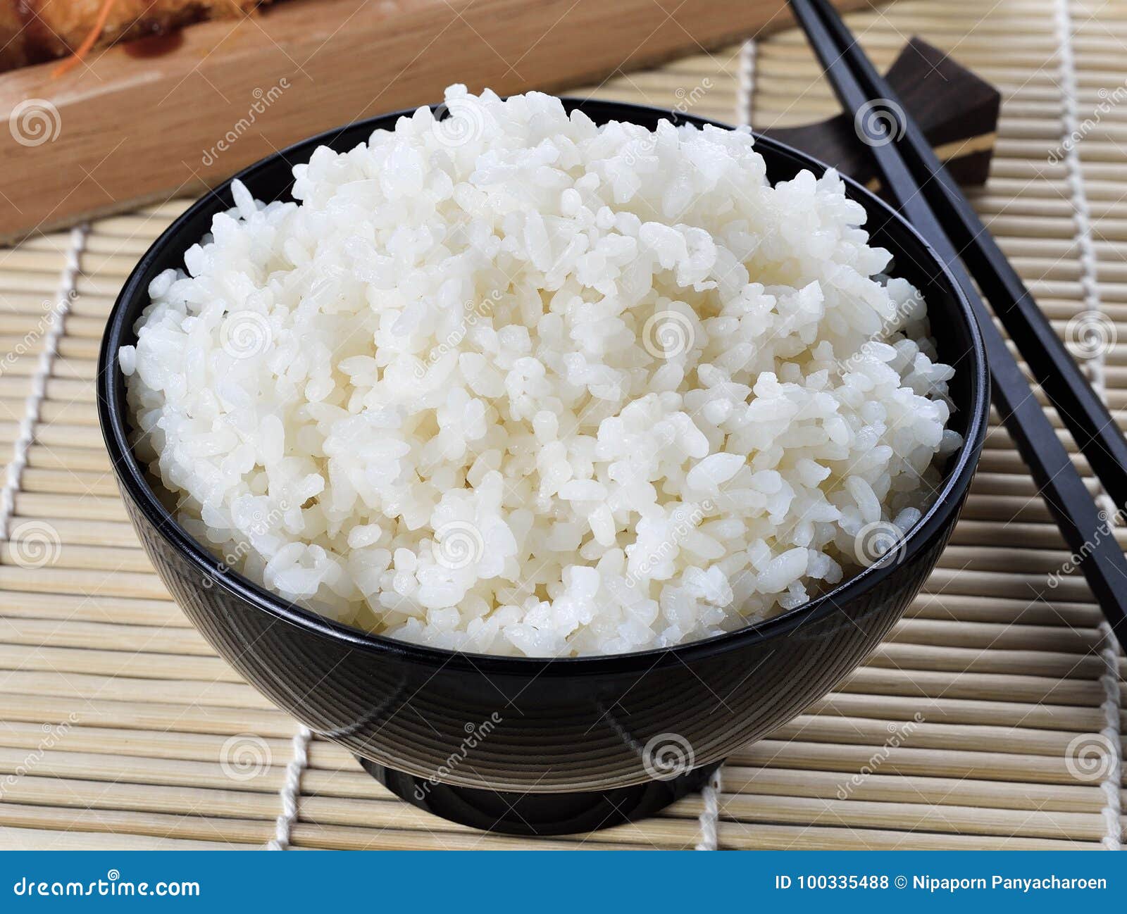 White steamed rice stock photo. Image of food, rice - 100335488