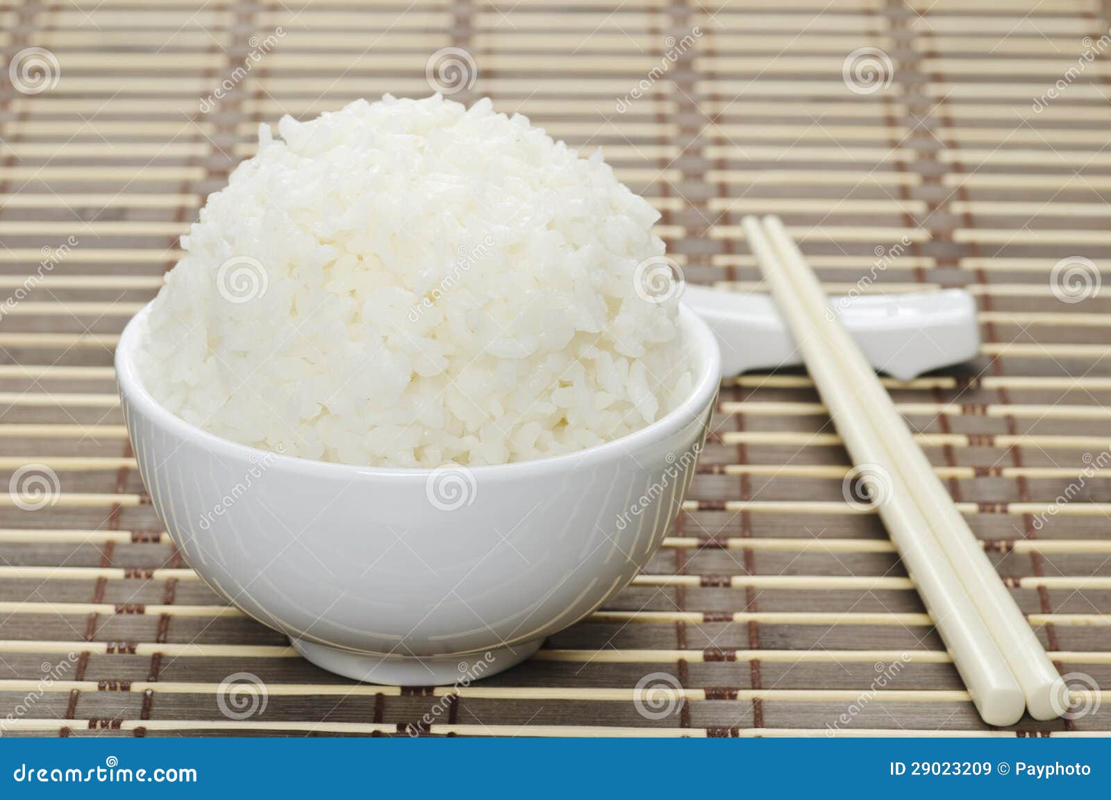 White Steamed Rice In Wooden Bowl Stock Photography | CartoonDealer.com ...