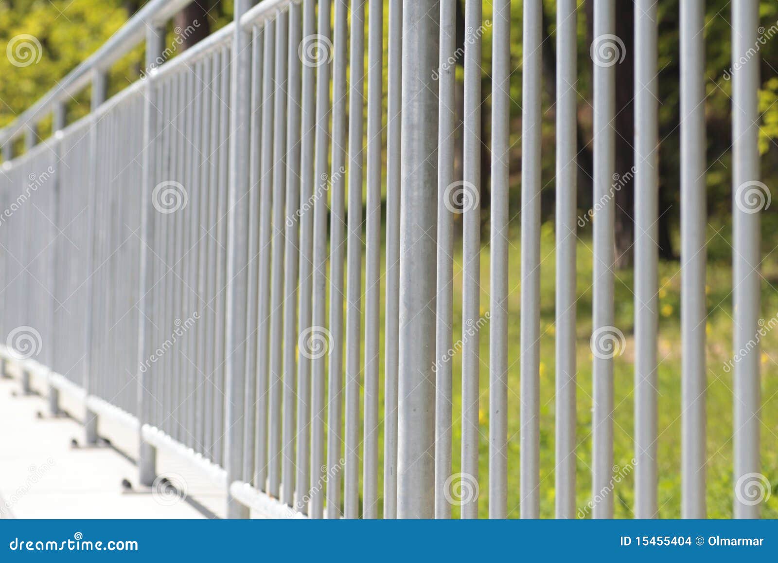 White steel fence railing stock photo. Image of security - 15455404