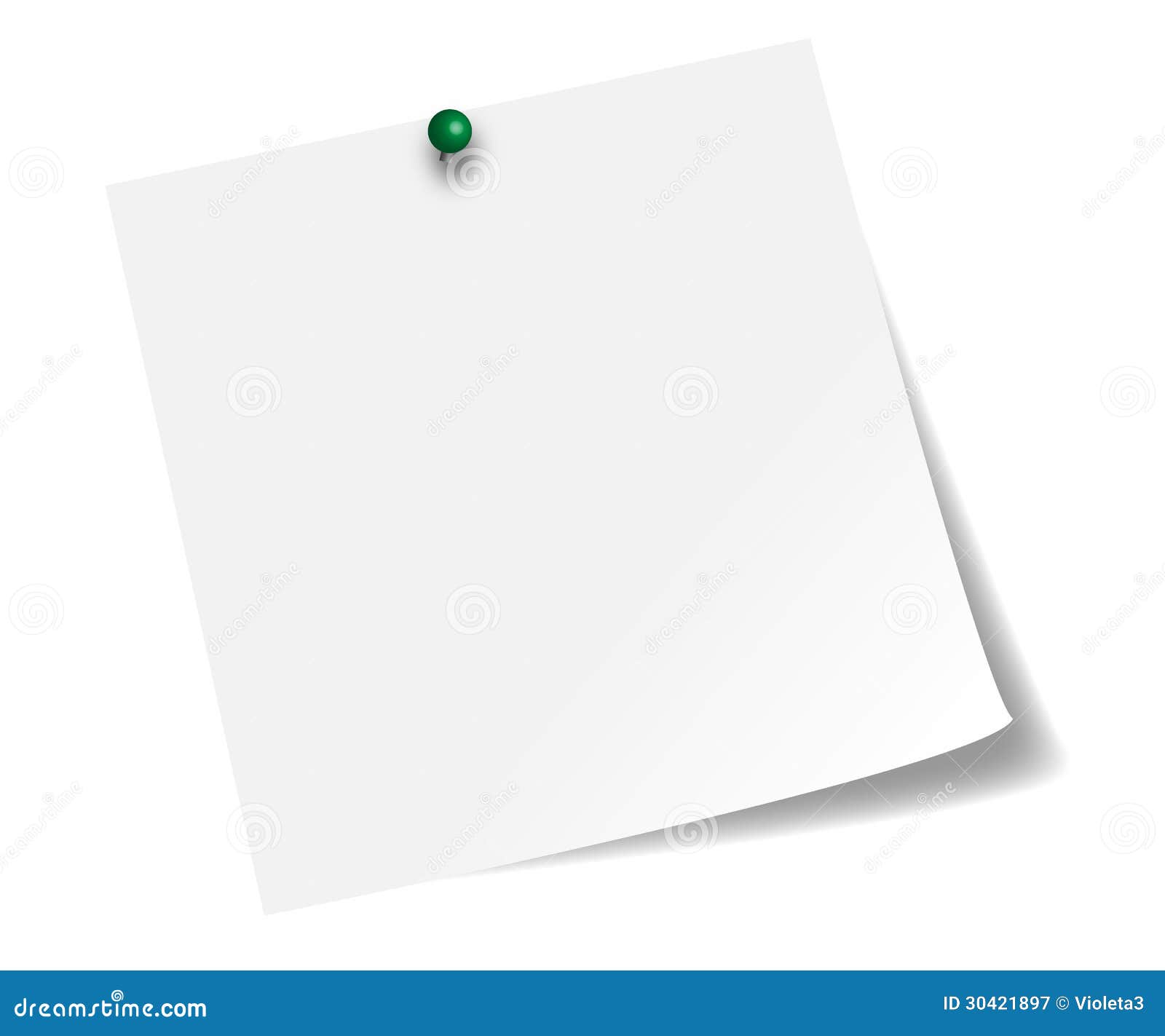 Stick Note Paper With Blue Color Isolate On White Background Royalty ...