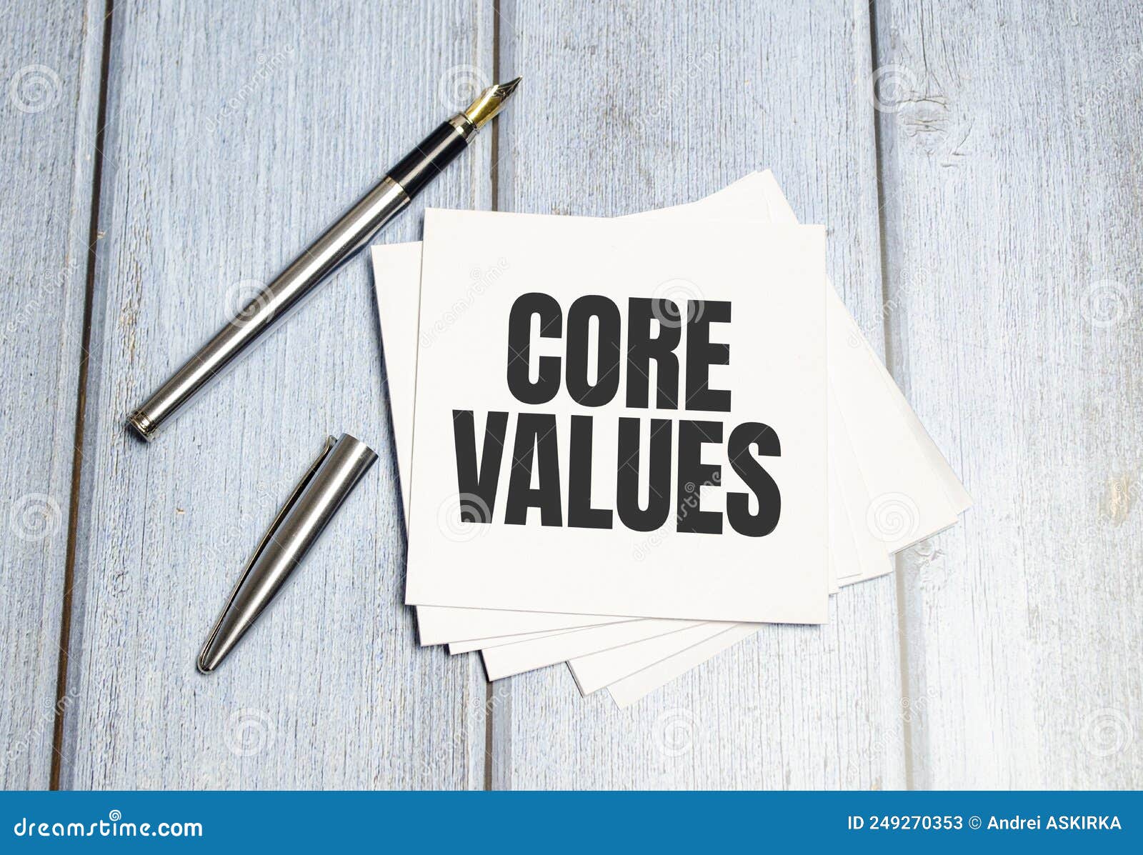 White Sticker with the Inscription - Core Values Stock Image - Image of ...