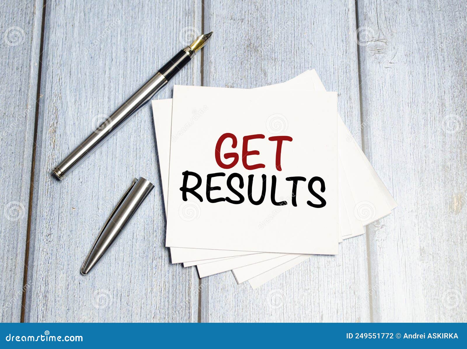 White Sticker with the Inscription - Get Results Stock Photo - Image of ...