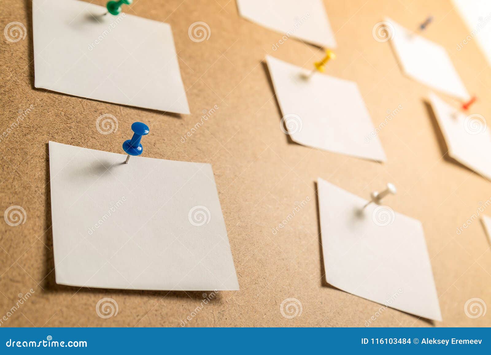 White Stickers for Notes on a Cardboard Background Stock Photo - Image ...