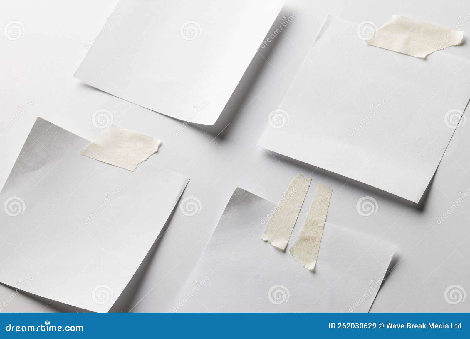 White Sticky Memo Notes with Copy Space on White Background Stock Image ...