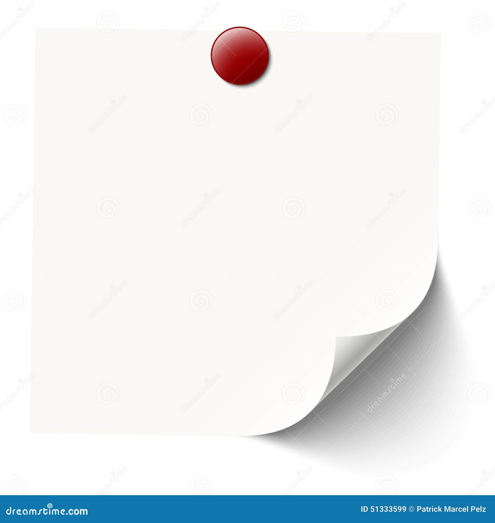 White Sticky Note With Pin Needle Cartoon Vector | CartoonDealer.com ...