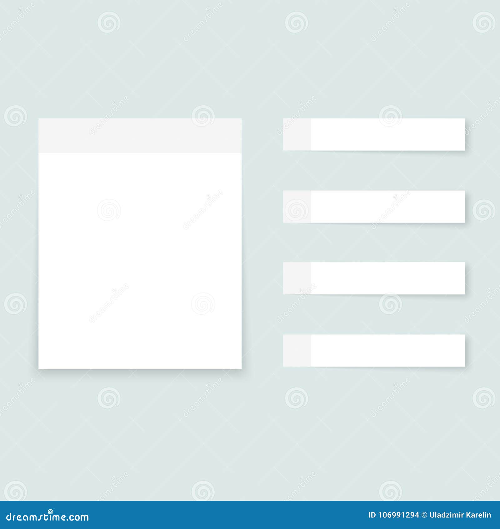 White sticky notes. stock vector. Illustration of note - 106991294