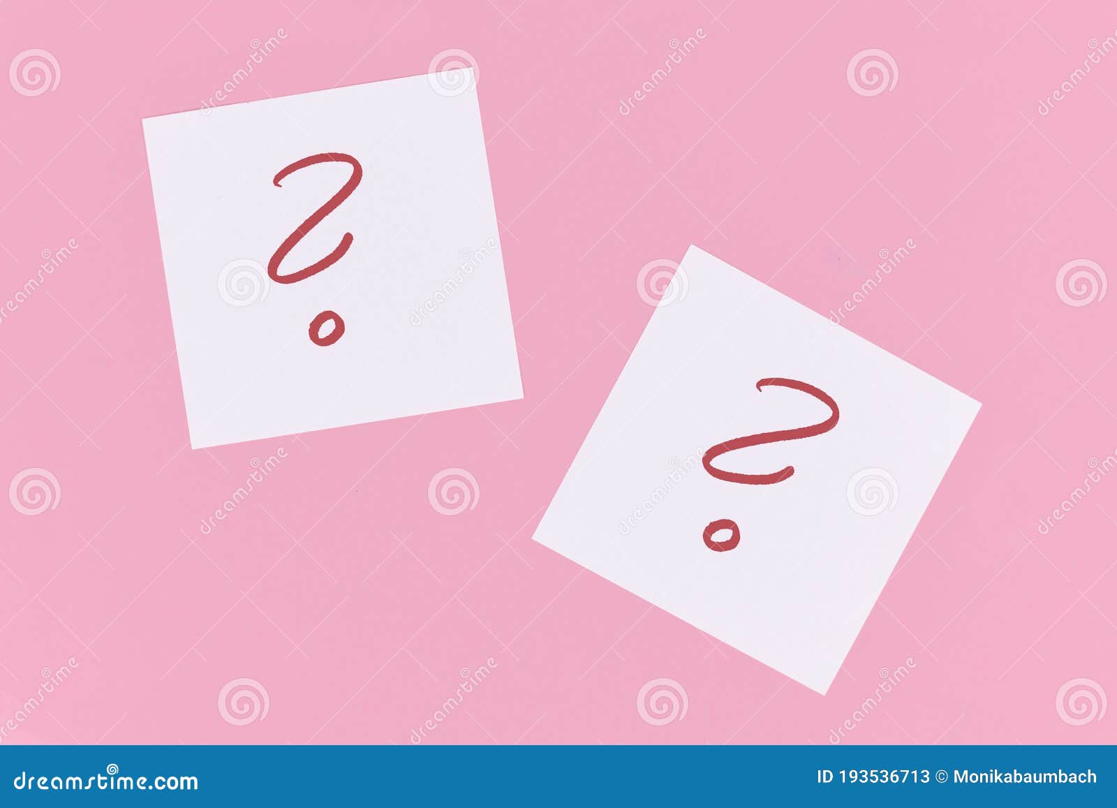 White Sticky Notes with Handwritten Question Mark Symbol in Red Ink on ...