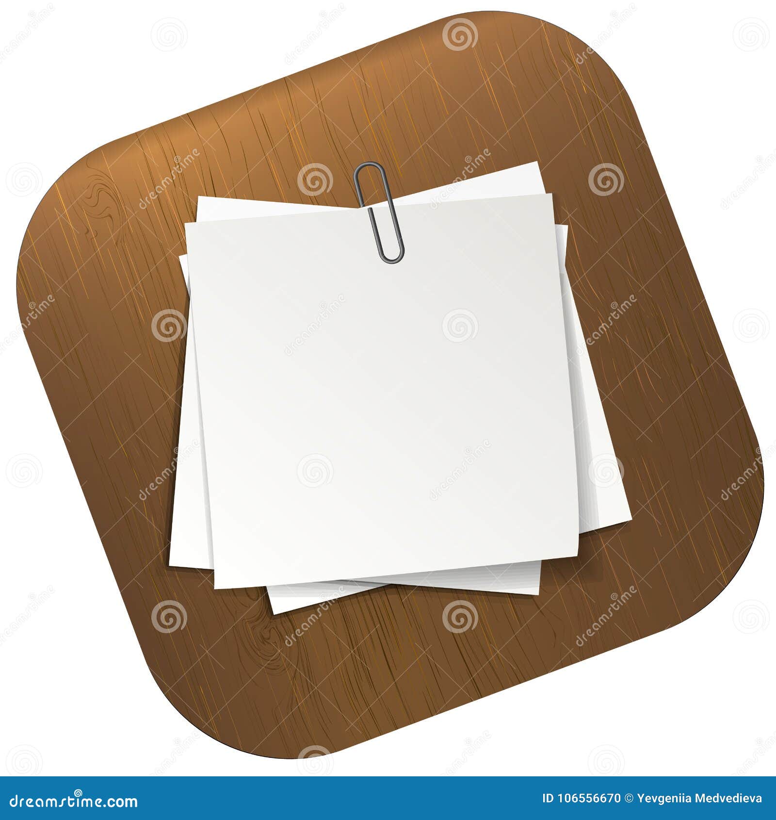 White Sticky Notes Pinned on Table, Vector Illustration Stock Vector ...