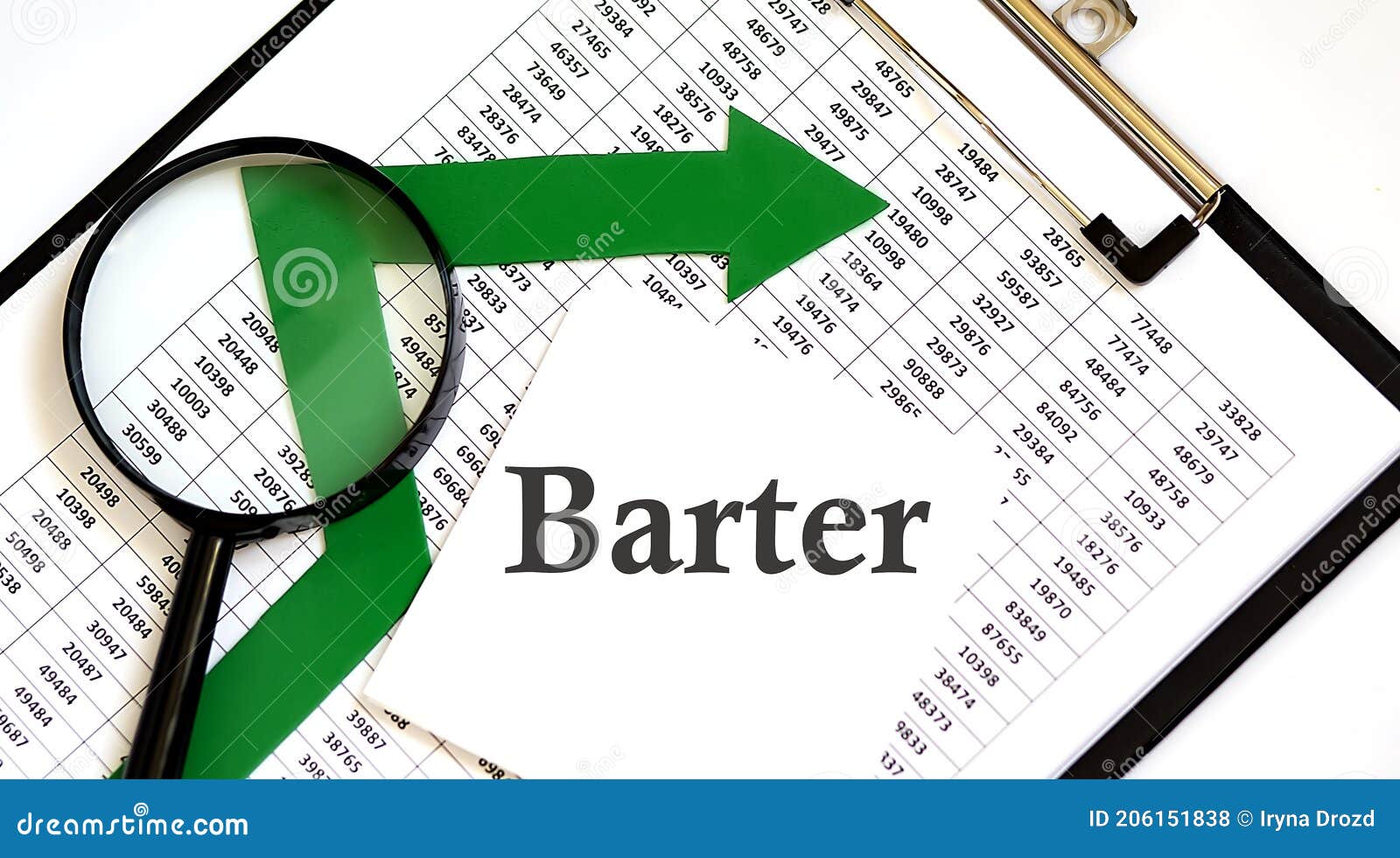 White Sticskers with Text BARTER on Chart Stock Photo - Image of ...