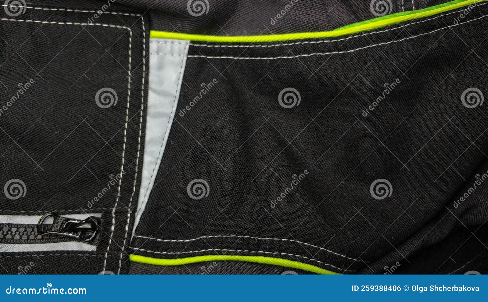 White Stitching on Black Fabric. Texture of Black Working Clothes White ...