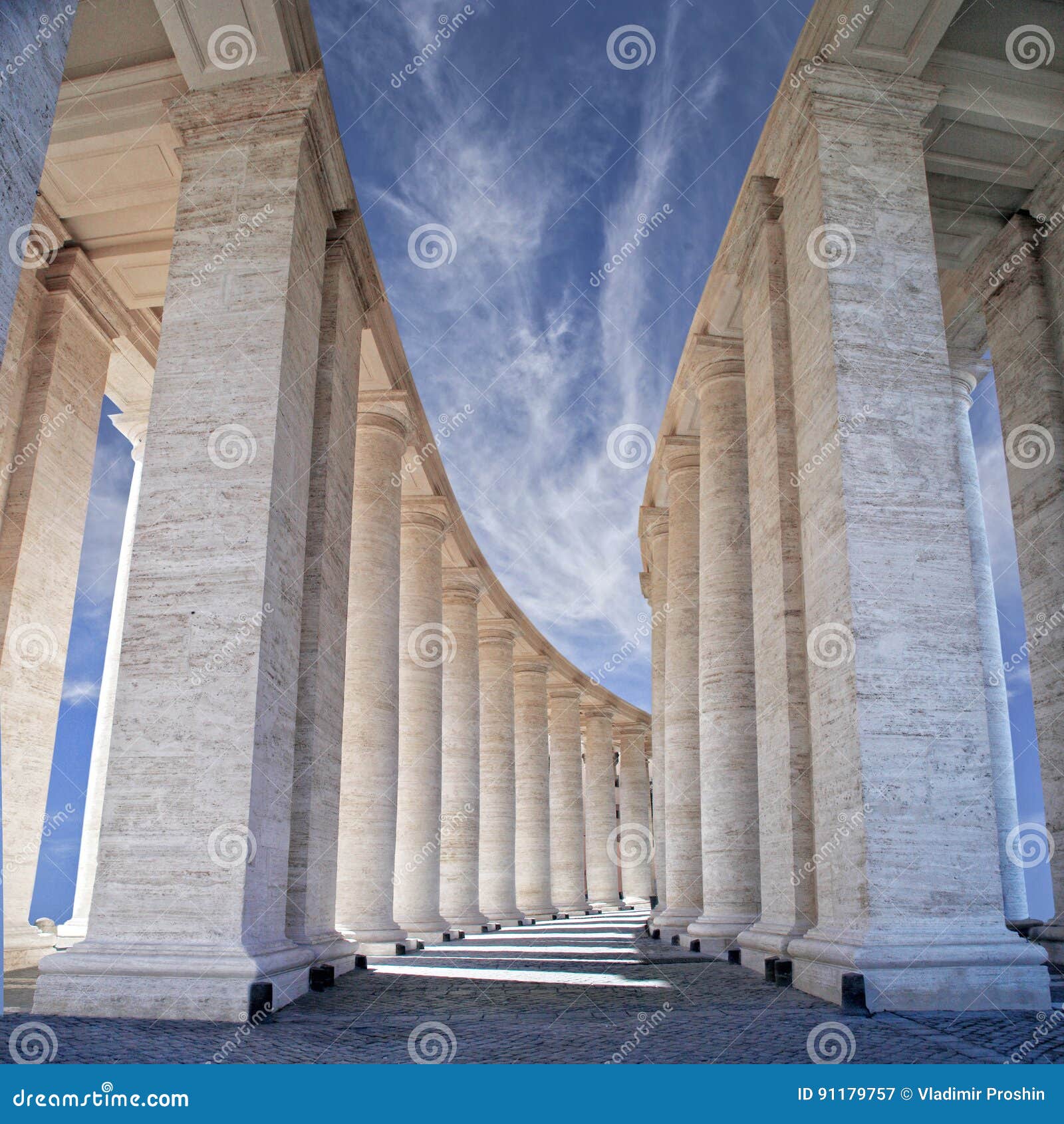 White Stone Columns Against the Sky Stock Image - Image of greece ...